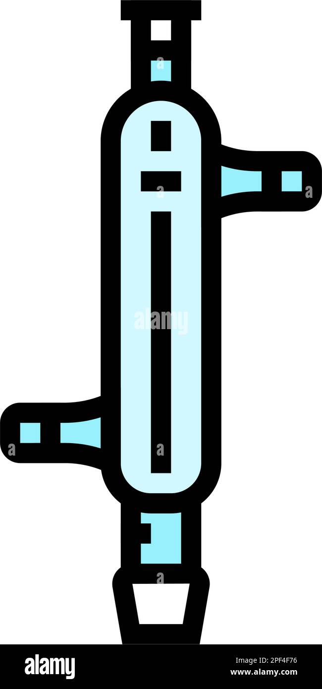 water condenser chemical glassware lab color icon vector illustration ...