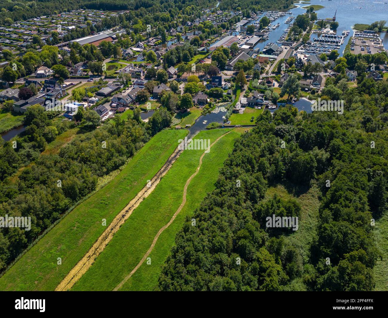 Aerial view of the district of Oud Loosdrecht, Loosdrecht, North ...