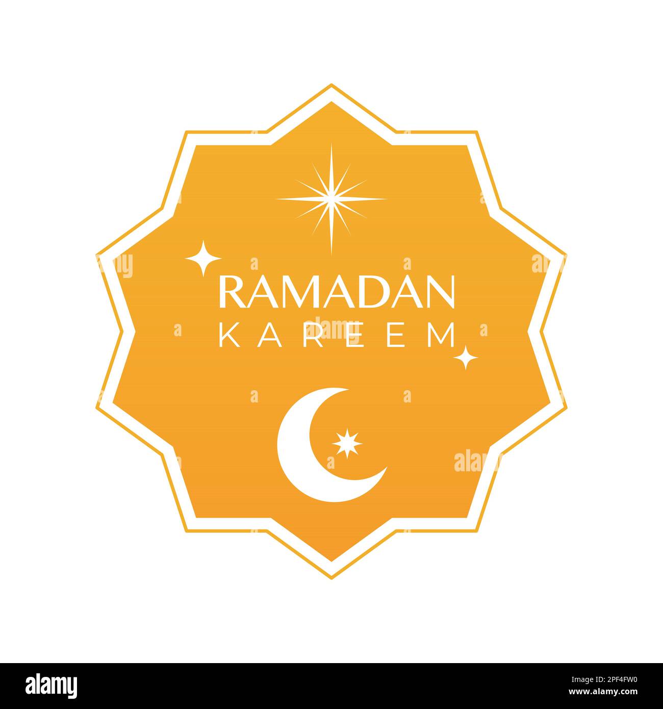 Ramadan Kareem. Star emblem with text, moon and stars. Vector ...