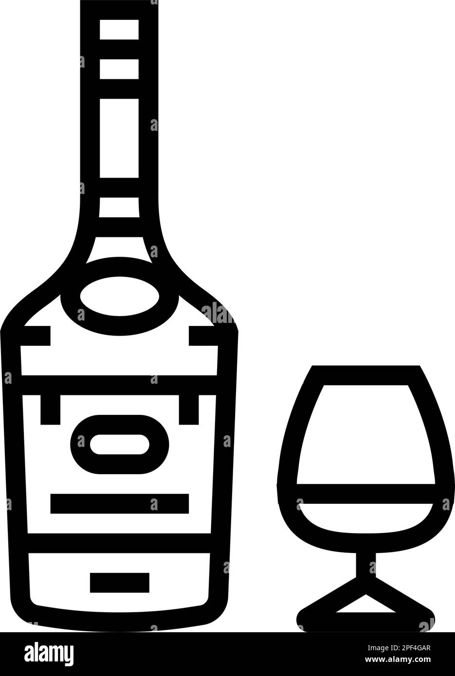 brandy drink bottle line icon vector illustration Stock Vector Image ...