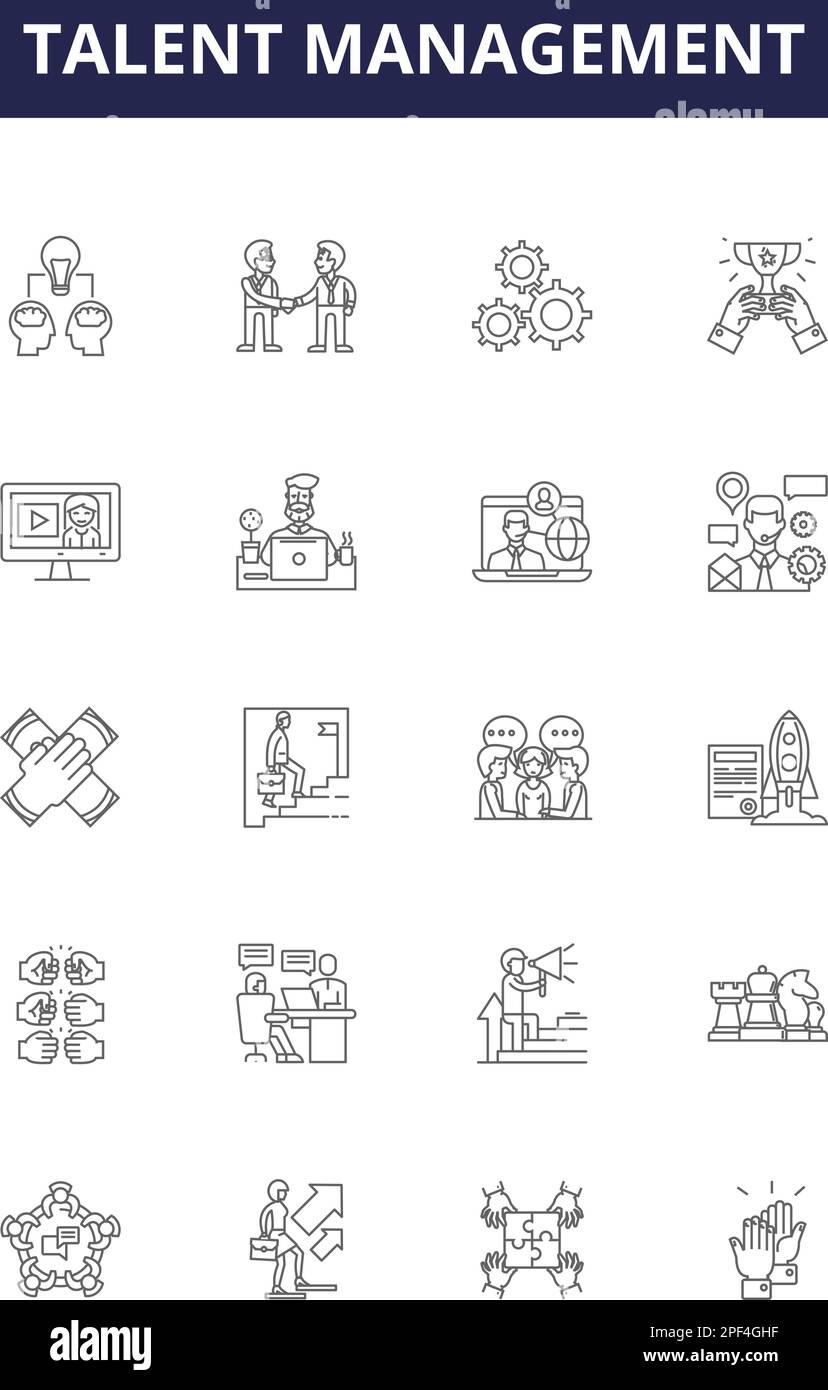 Talent management line vector icons and signs. Management, Recruitment ... Talent management line vector icons and signs. Management, Recruitment ...