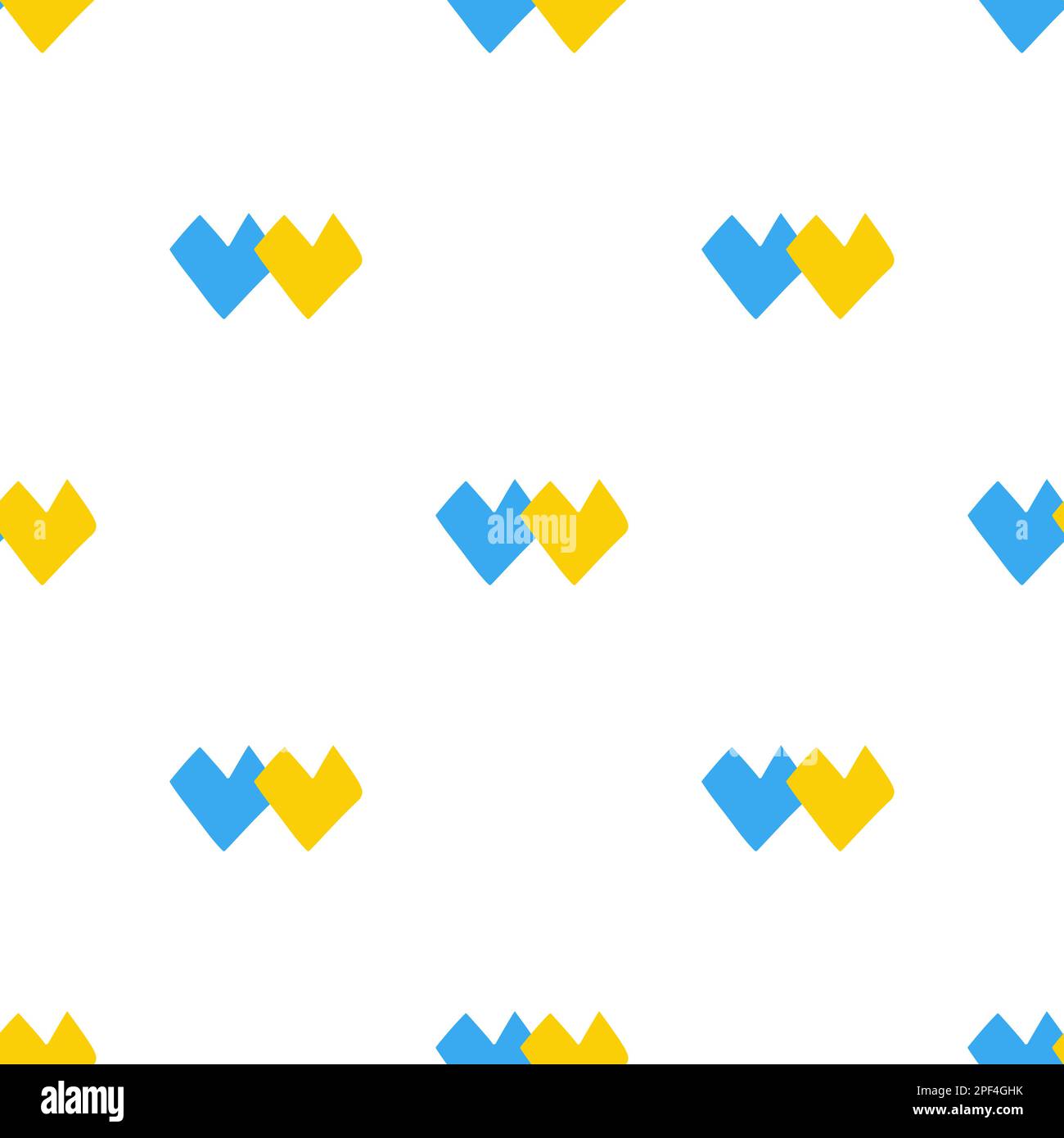 Seamless pattern with shape hearts Ukraine national blue and yellow ...