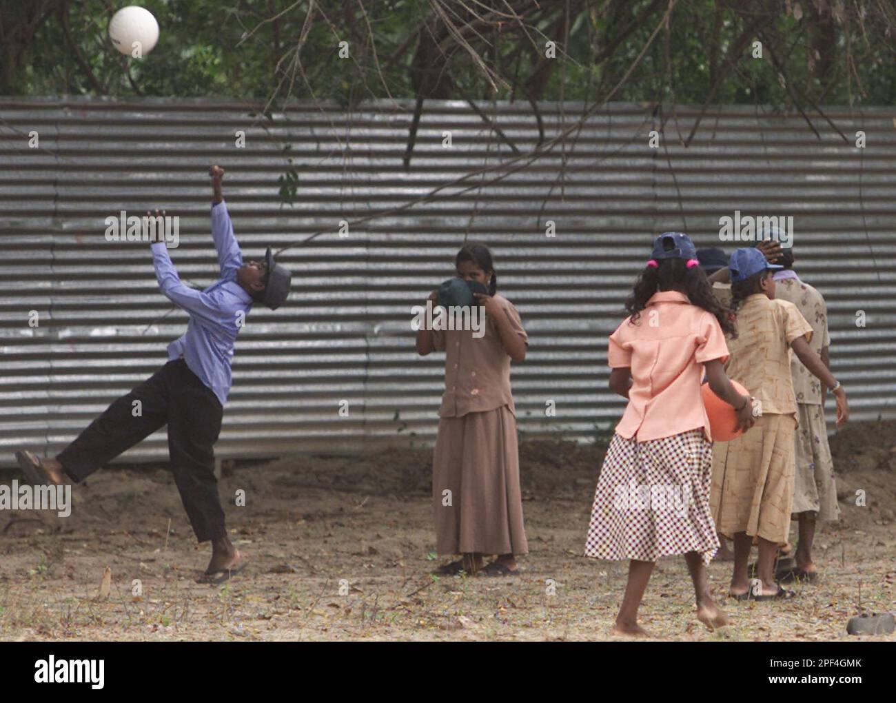 Former child soldiers play at a newly opened transit center for child ...