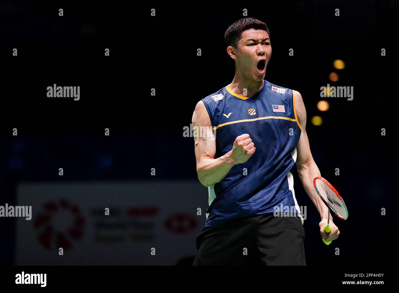 Malaysia's Lee Zii Jia in action against Japan's Kenta Nishimoto (not ...