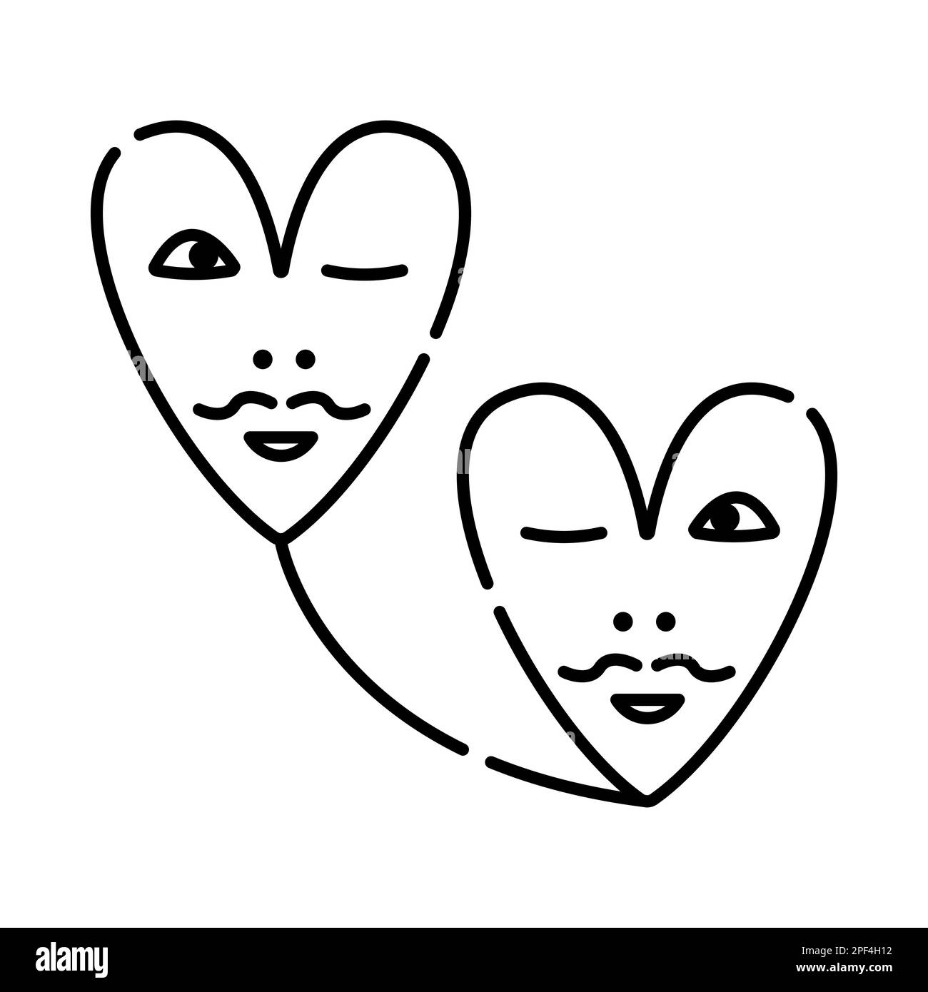 Two Hearts Together Drawing