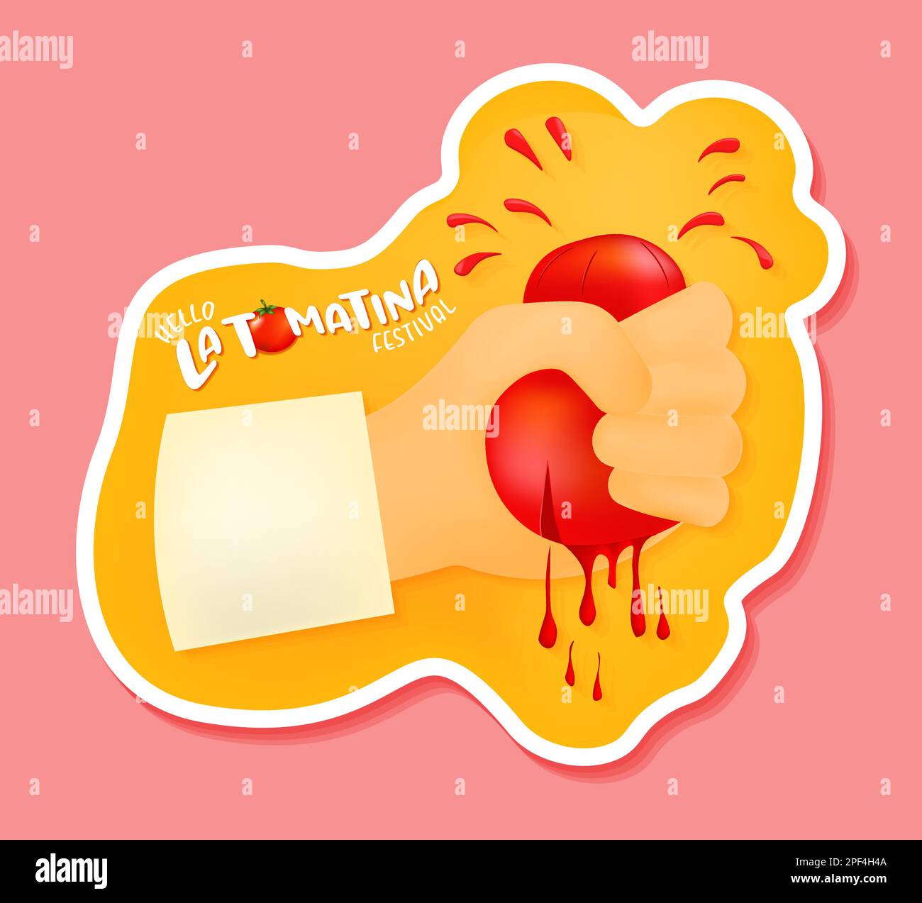 La Tomatina festival banner. La Tomatina in Spain. tomato fight. tomato ...