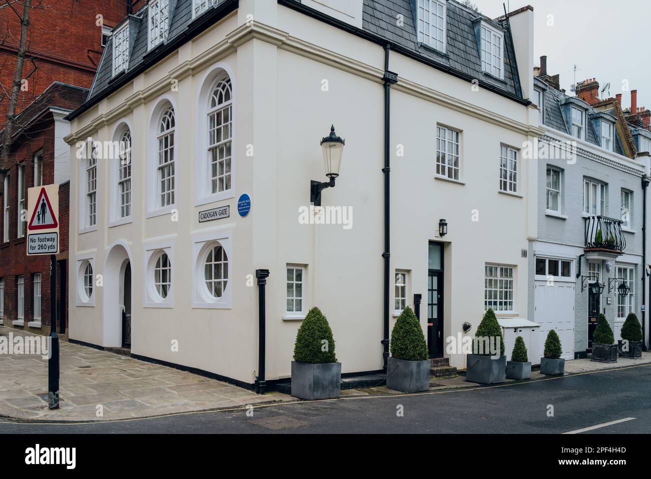 London, UK - February 21, 2023: Row of houses in Kensington and Chelsea ...