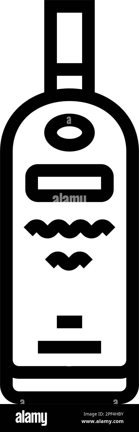 vodka glass bottle line icon vector illustration Stock Vector Image ...
