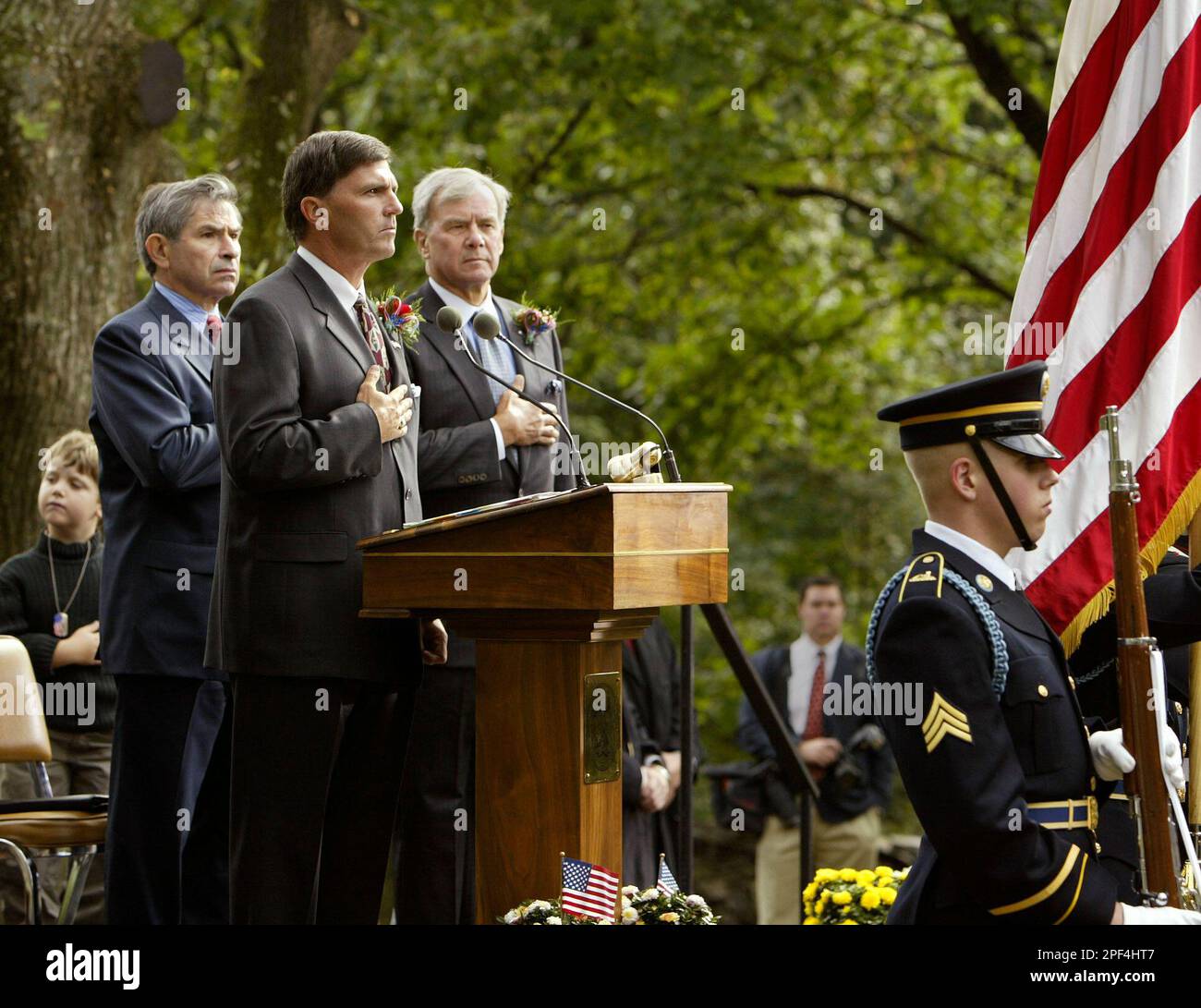 From left, Deputy Secretary of Defense Paul Wolfowitz, Maryland Gov ...