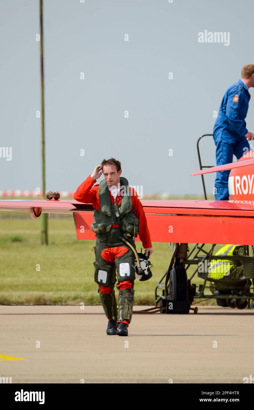 Royal Air Force Red Arrows display team pilot Flt Lt Mark Lawson ...