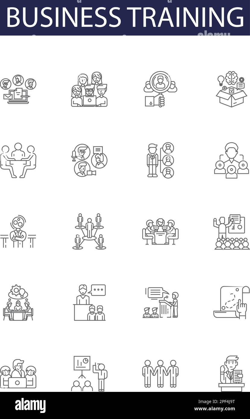 Business training line vector icons and signs. Training, Courses ...