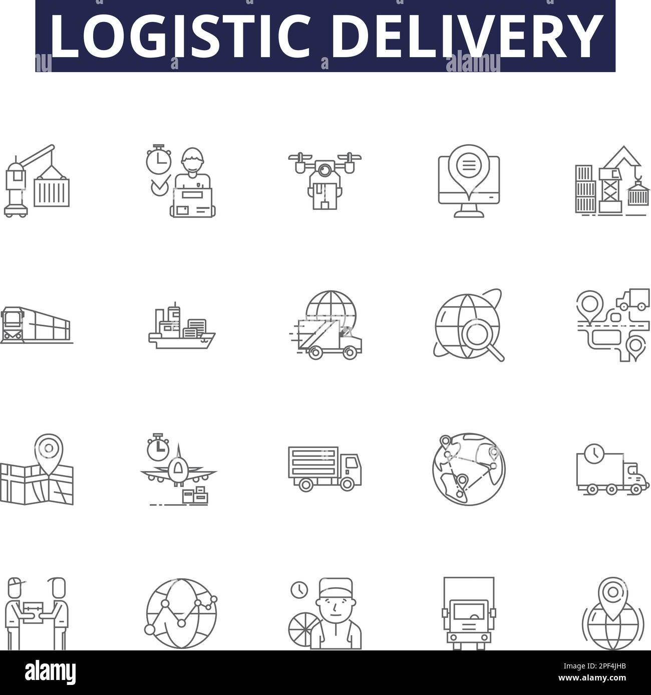 Logistic delivery line vector icons and signs. Delivery, Shipping ...