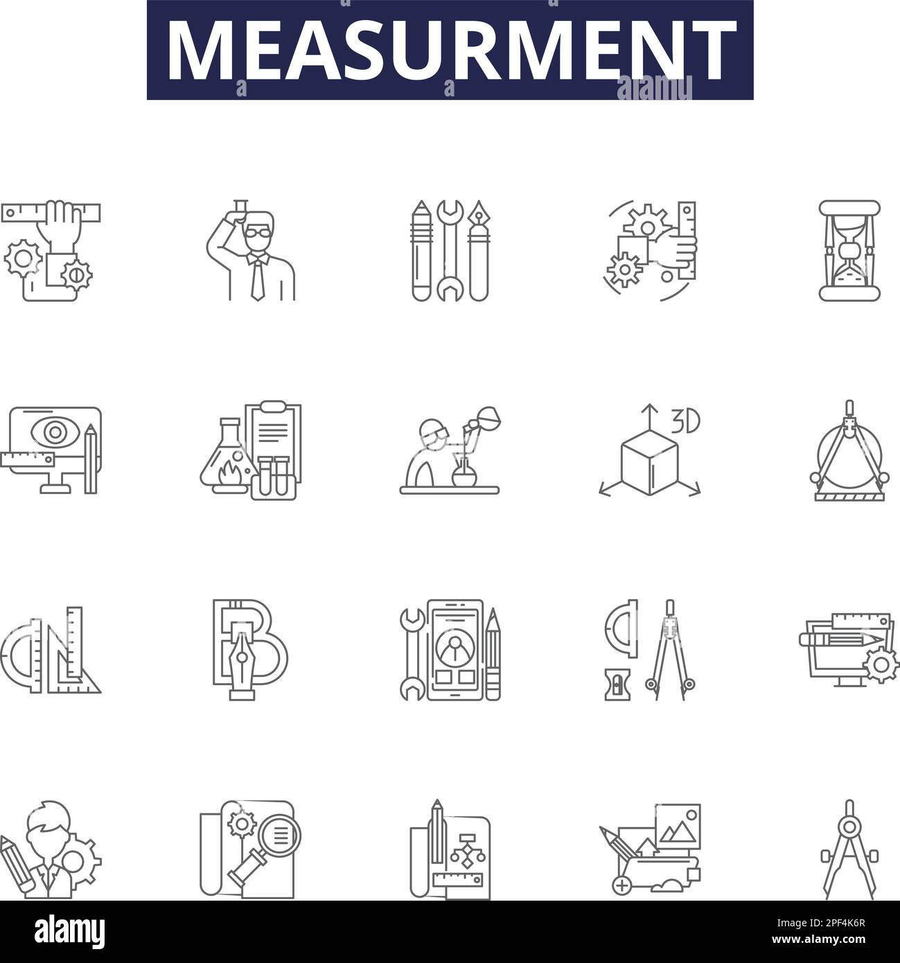 Measurment Line Vector Icons And Signs Quantify Testing Calibrate Gauge Estimate Metric