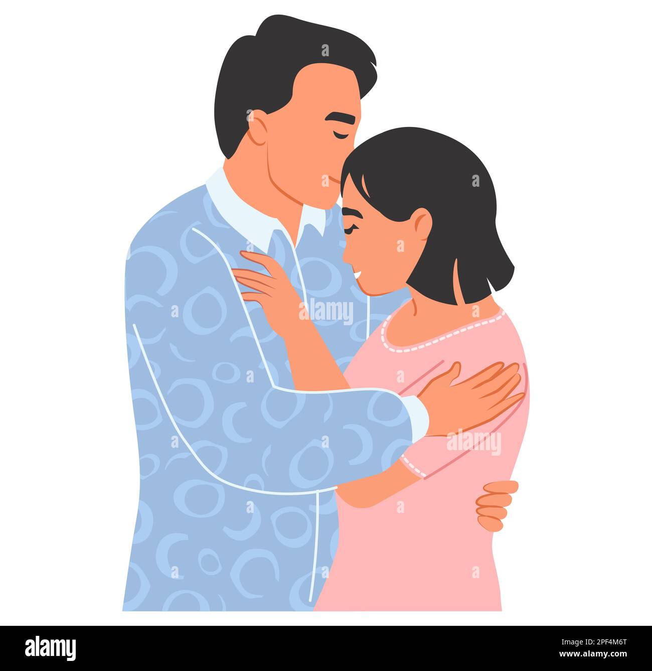 Vector loving couple hugging, reconciliation illustration. Man and ...