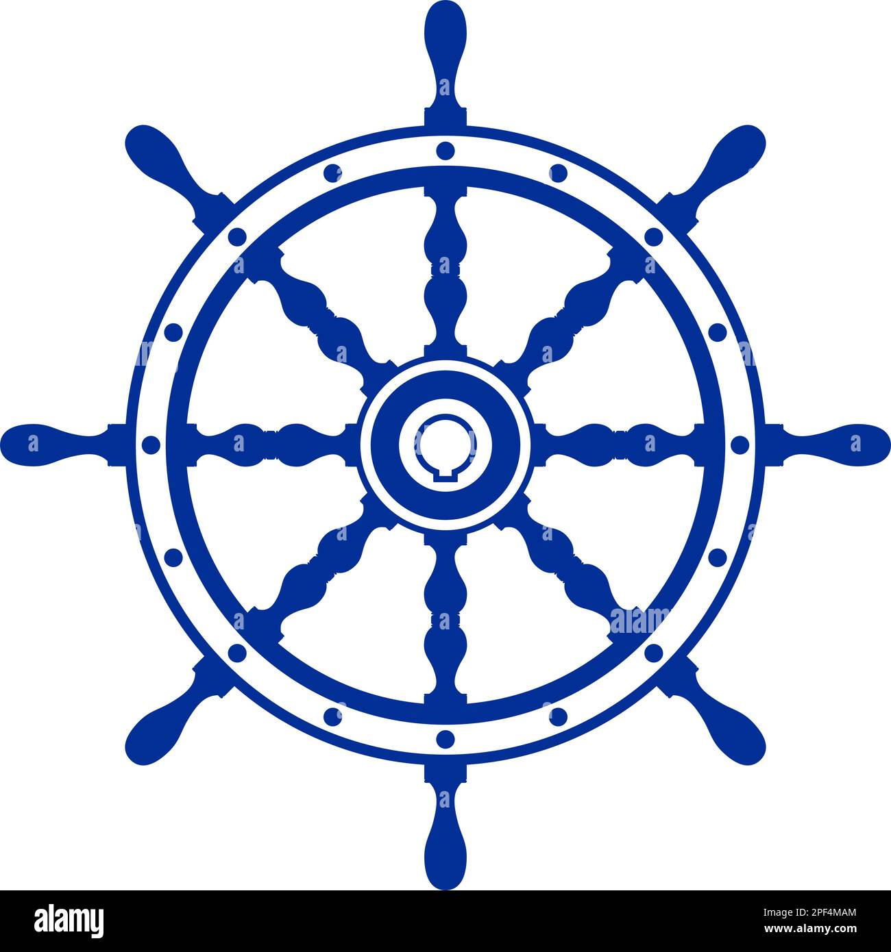 Ship wheel icon. Old ship steering wheel rudder isolated. Flat vector ...