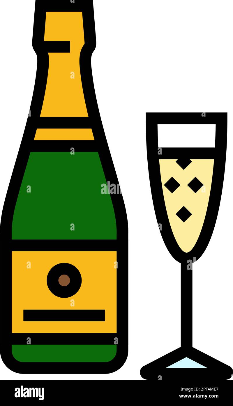 champagne drink bottle color icon vector illustration Stock Vector ...