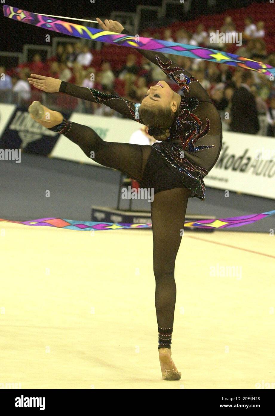 Russian Alina Kabaeva Is Performing In The Individual Ribbon Exercise
