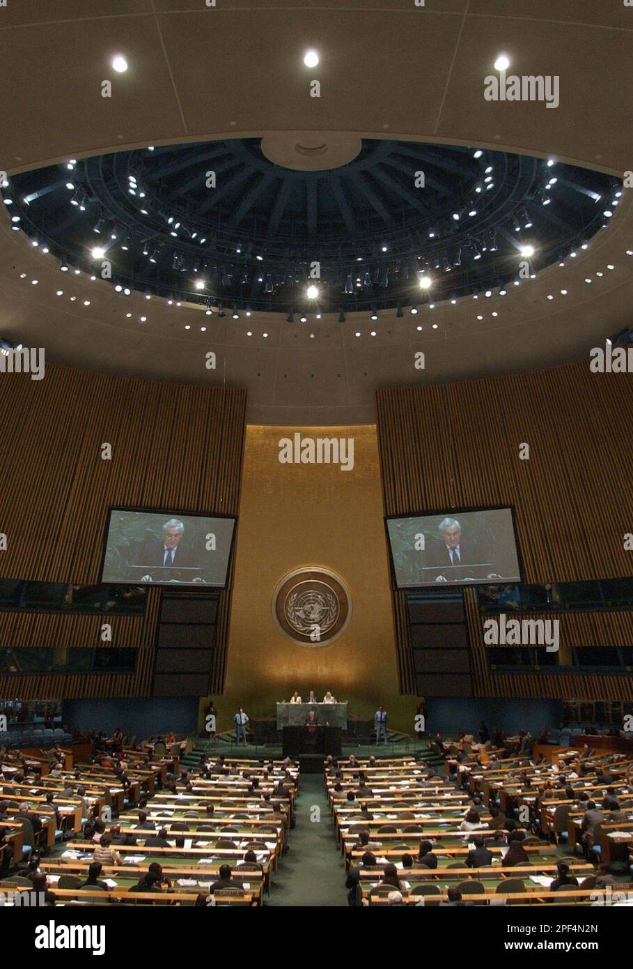 Irish Prime Minister Bertie Ahern speaks at the 58th United Nations ...