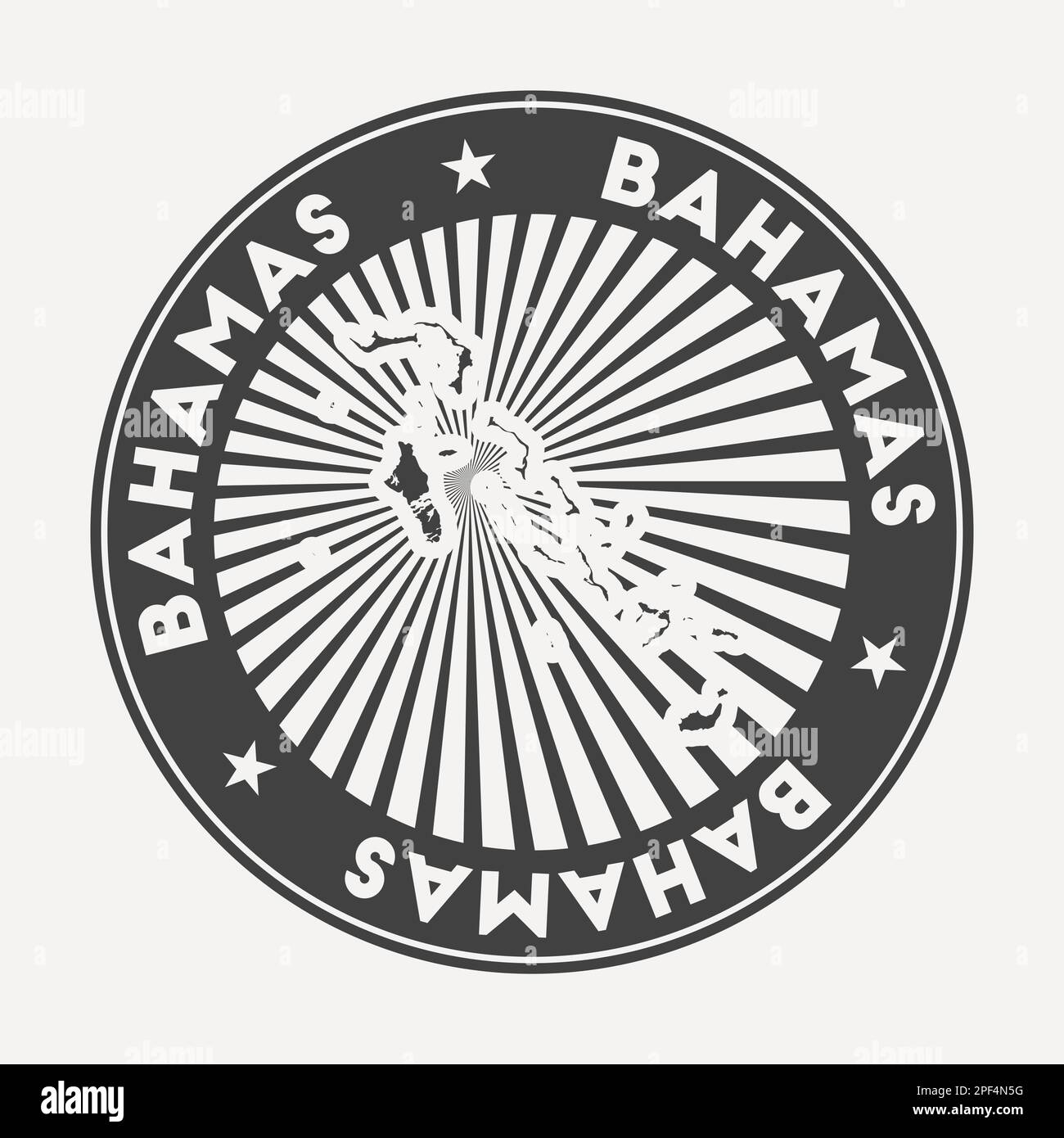 Bahamas round logo. Vintage travel badge with the circular name and map ...
