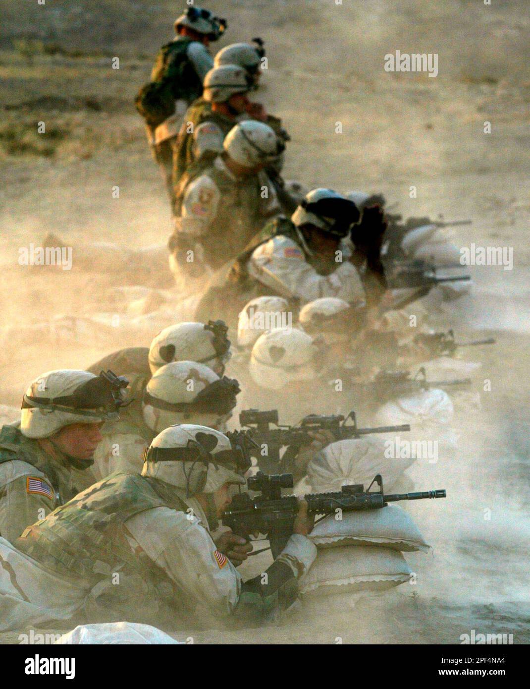 The U.S. Army's 101st Airborne division soldiers shoot targets during a ...