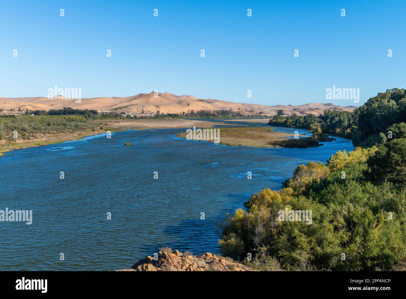 Orange River, also known as the Orange River, on the border between ...