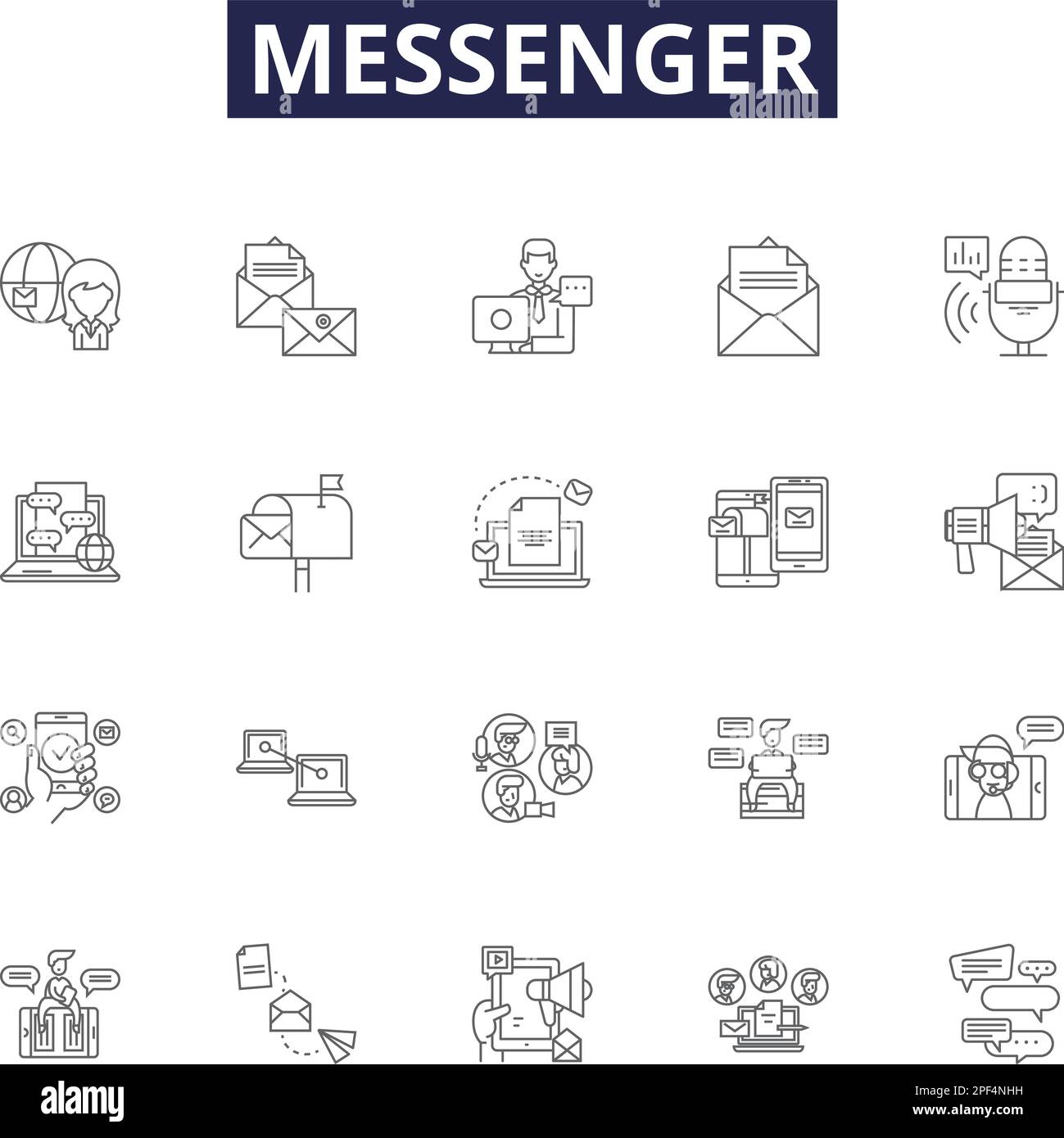 Messenger Line Vector Icons And Signs App Messenger Online Communication Instant Share