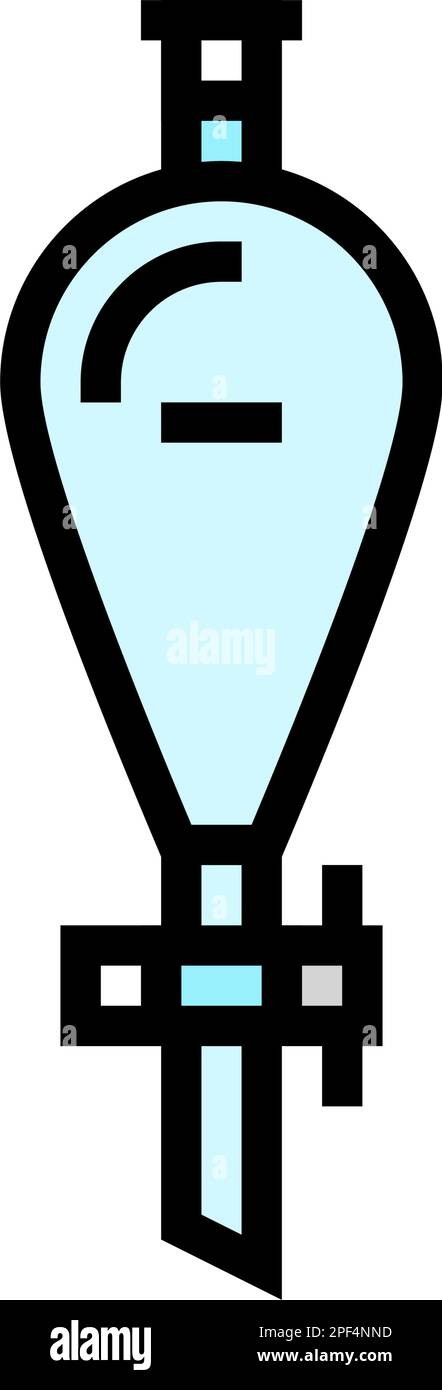 separatory funnel chemical glassware lab color icon vector illustration ...