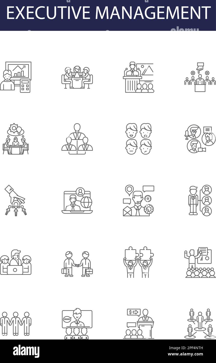 Executive management line vector icons and signs. executive, business ...