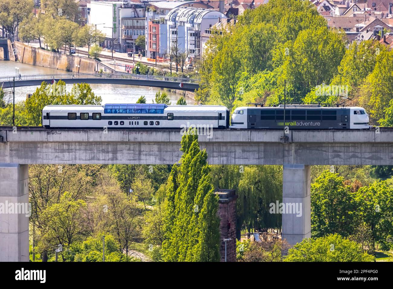 Individual rail journey with the Luxon special train from railadventure, here travelling over a ...