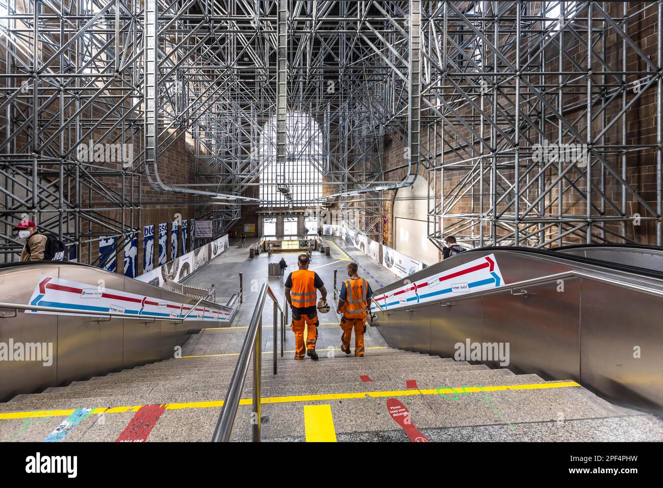 Station building with scaffolding, interior view, the heritage ...