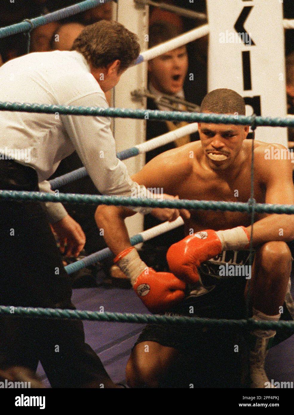 Gerald McClellan is counted out in the 10th round of his super ...