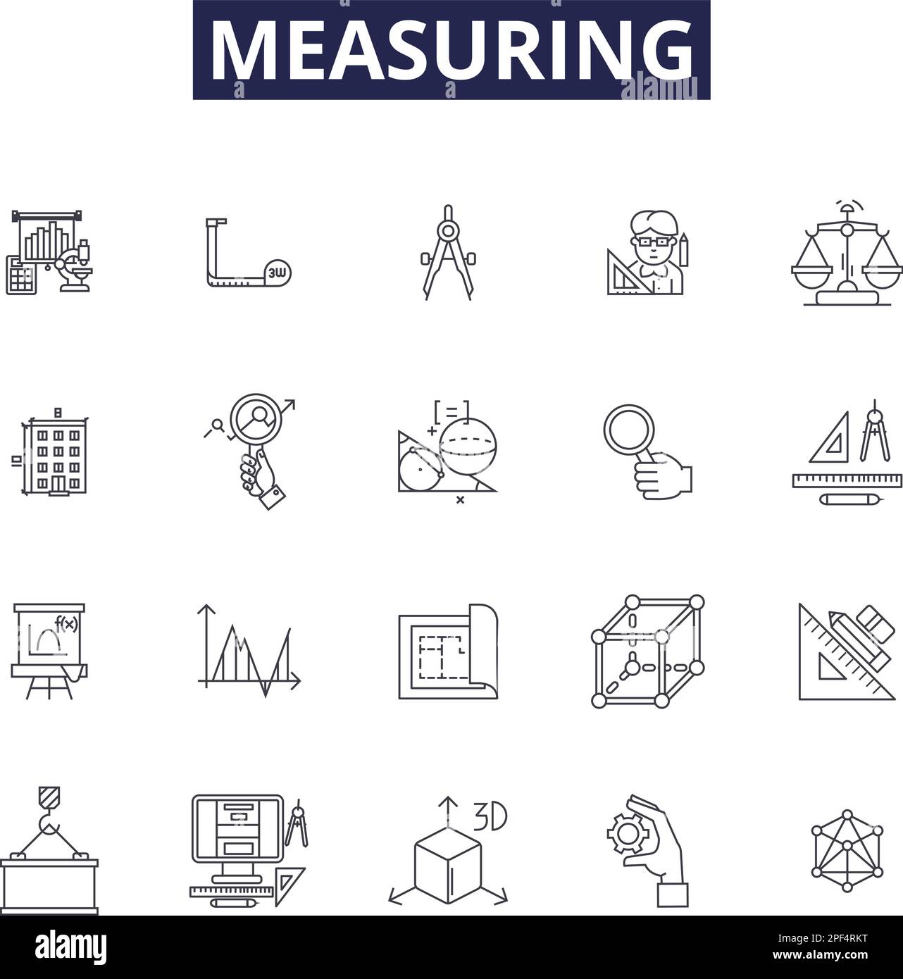 Measuring line vector icons and signs. Evaluating, Metering ...