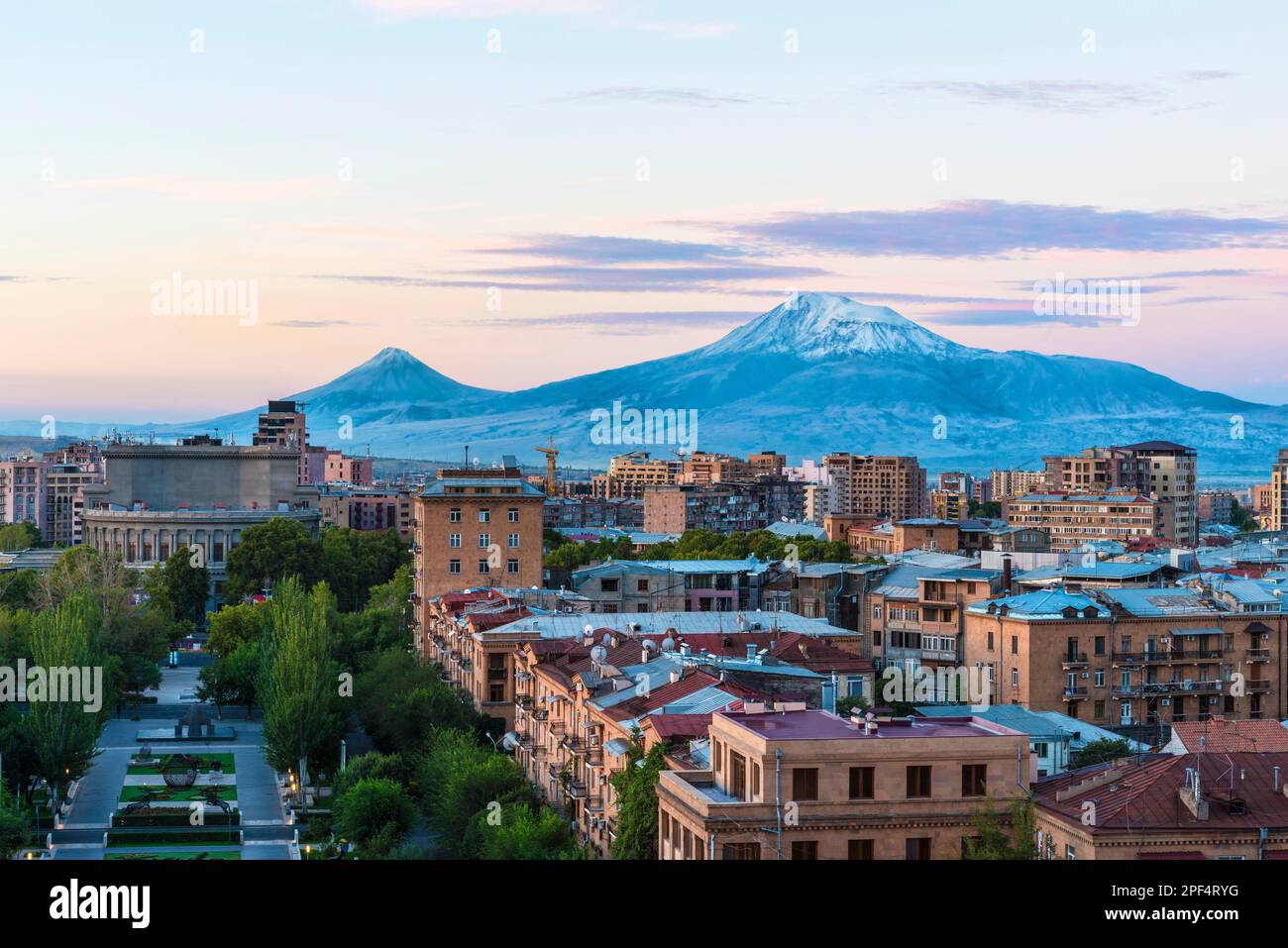 Yerevan cascade and mount ararat hi-res stock photography and images ...