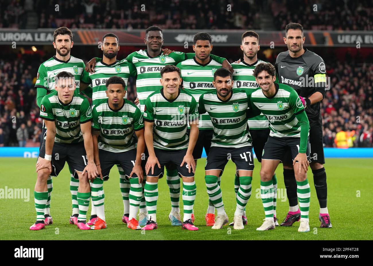 Sporting Lisbon pose for a team photo prior to the UEFA Europa League ...