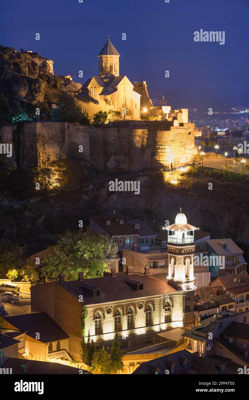 Overview of Tbilisi at dawn, Georgia, Caucasus, Middle East Stock Photo ...