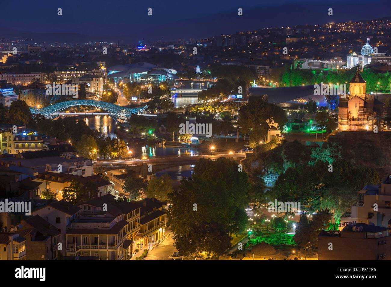 Overview of Tbilisi at dawn, Georgia, Caucasus, Middle East Stock Photo ...