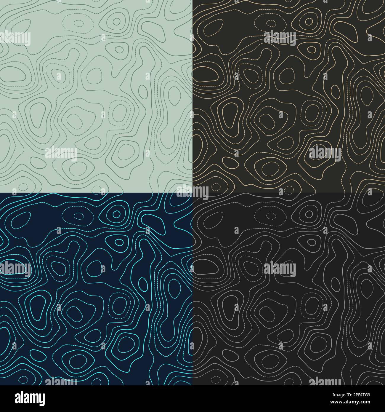 Topography patterns. Seamless elevation map tiles. Amazing isoline ...