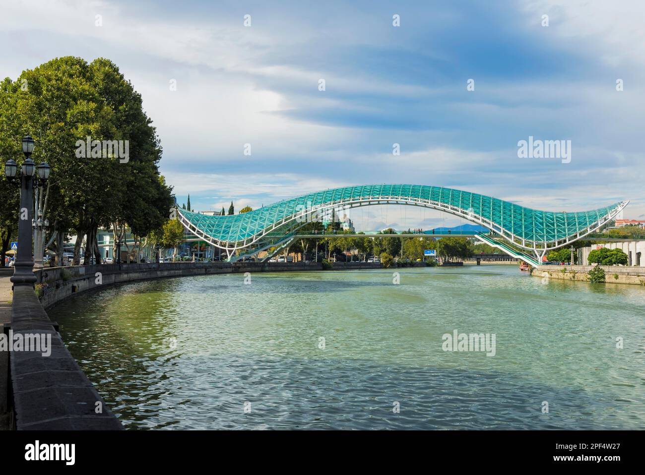 Peace Bridge over the Mtkvari River, designed by Italian architect ...