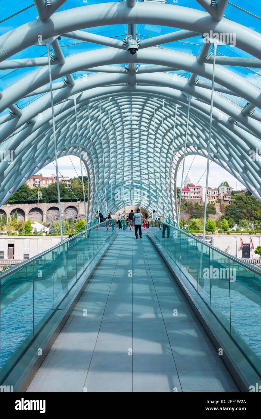 Peace Bridge over the Mtkvari River, designed by Italian architect ...