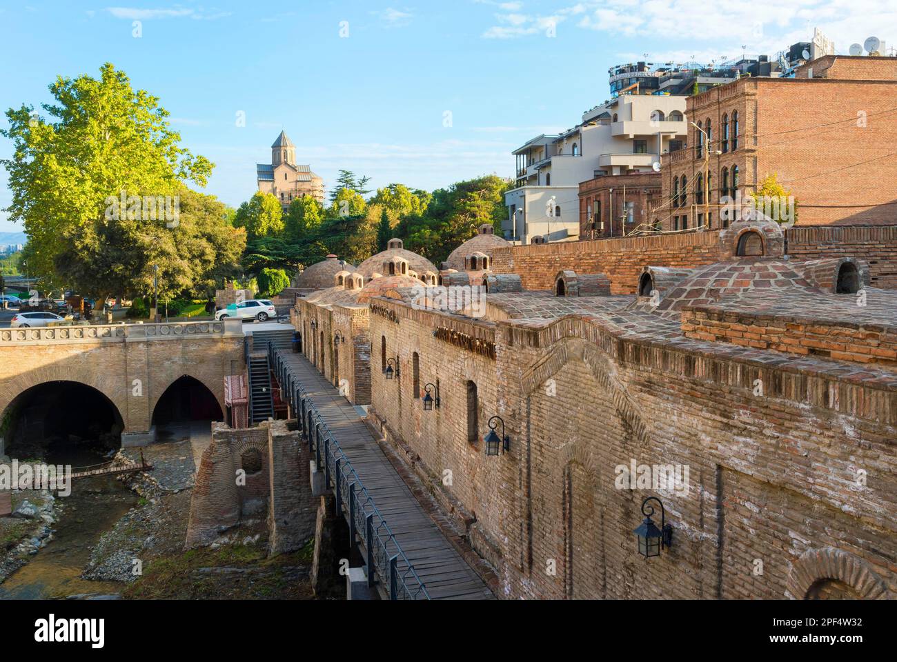 Sulphur Bath Dome and Metheki Church, Tbilisi, Georgia, Caucasus ...
