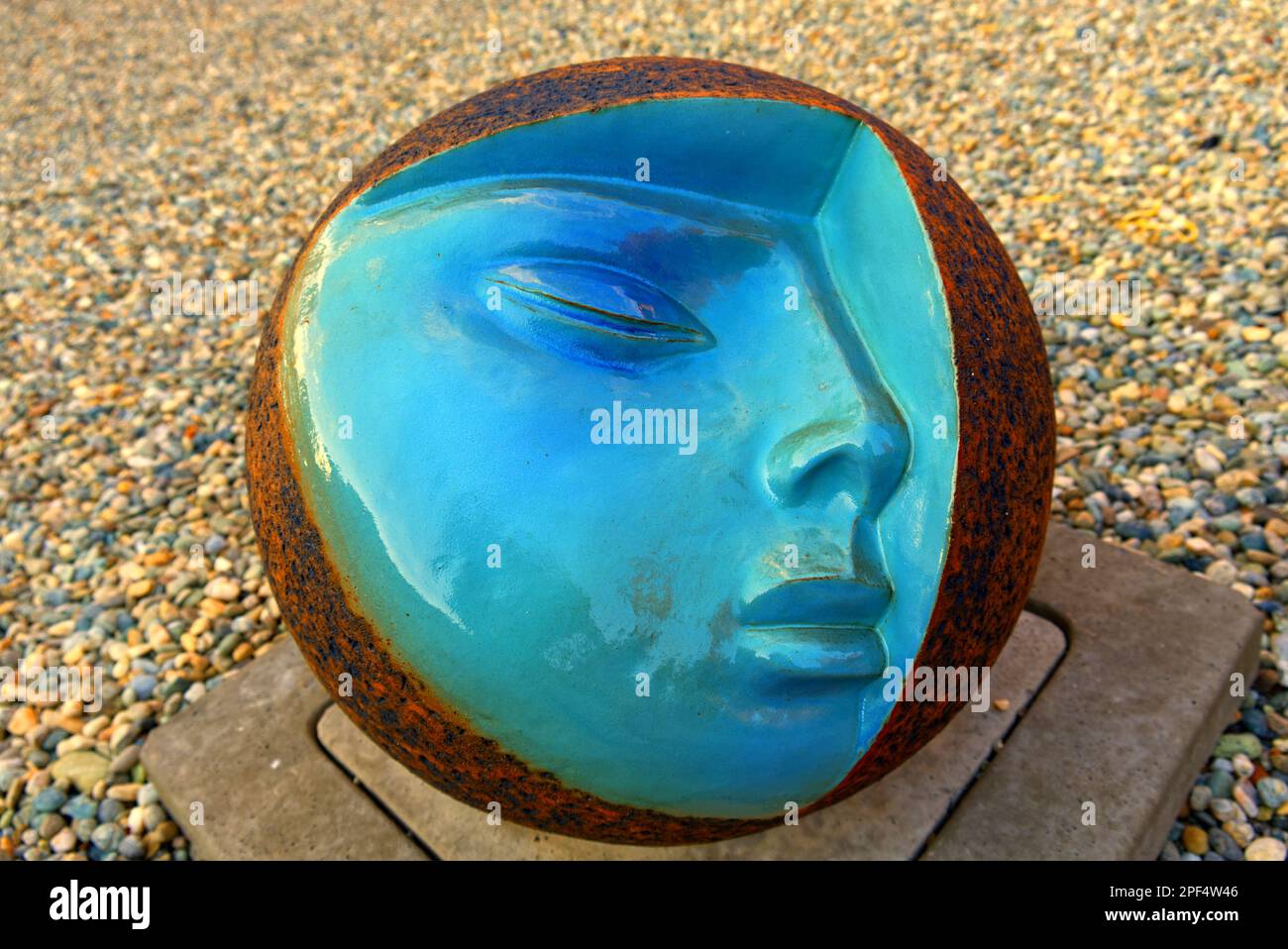 enameled turquoise face, the other side of the moon Stock Photo - Alamy
