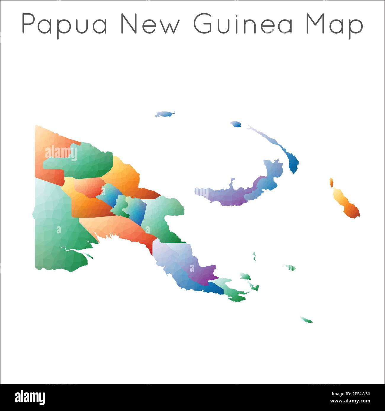 Low Poly Map Of Papua New Guinea Papua New Guinea Geometric Polygonal