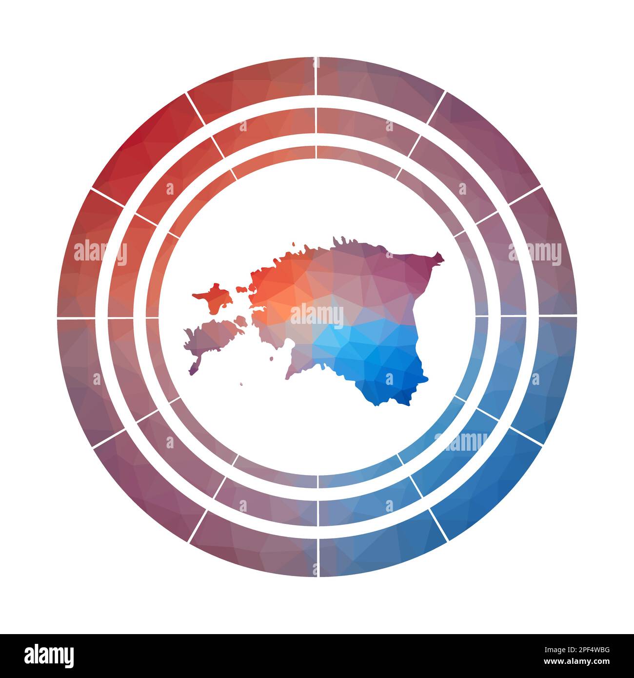Estonia badge. Bright gradient logo of country in low poly style ...
