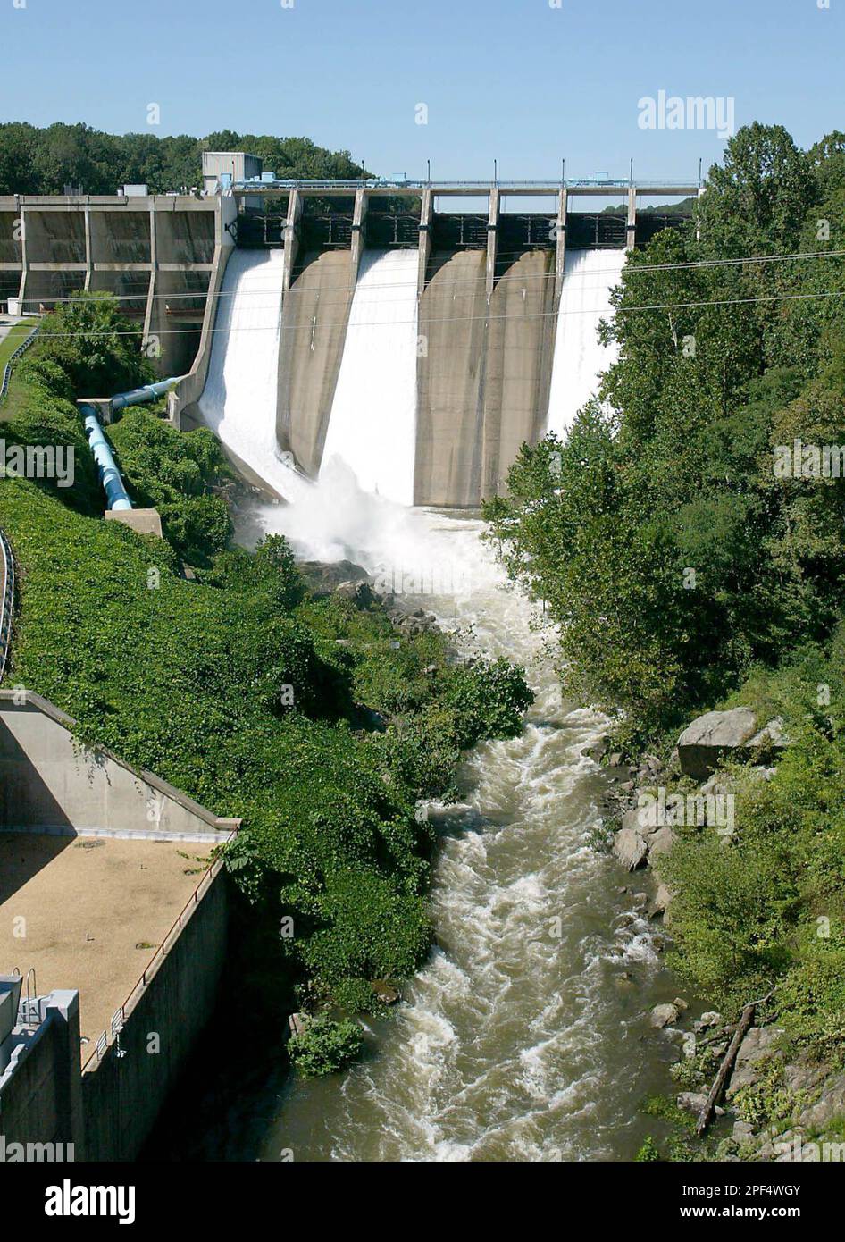 Officials at the T. Howard Duckett Dam on the Patuxent River release ...