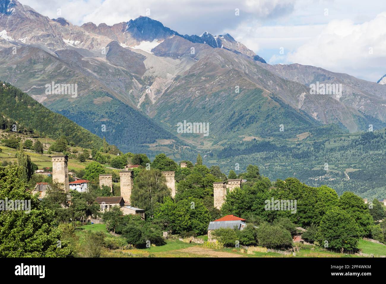 Traditional Svanetian Towers in the Shkhara Mountains, Unesco World ...