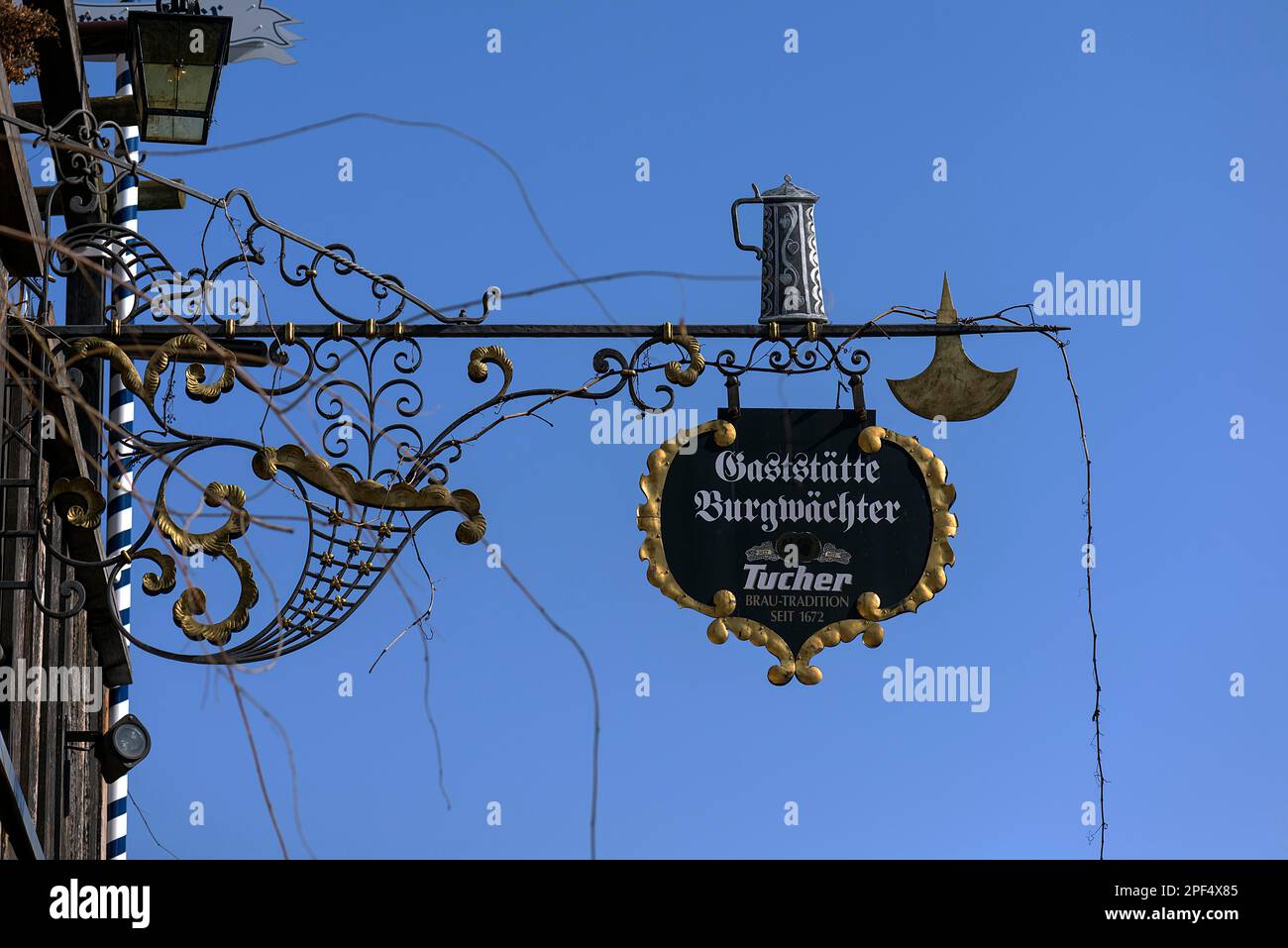 Nose sign of the Burgwaechter Inn, Am Oelberg 10, Nuerberg, Middle ...