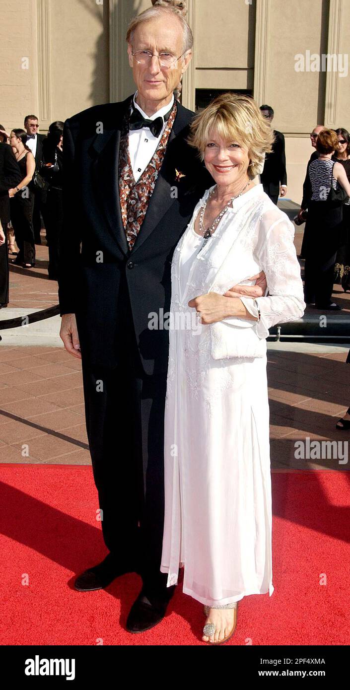 Actor James Cromwell and his wife, Julie Cobb, pose for photographers ...