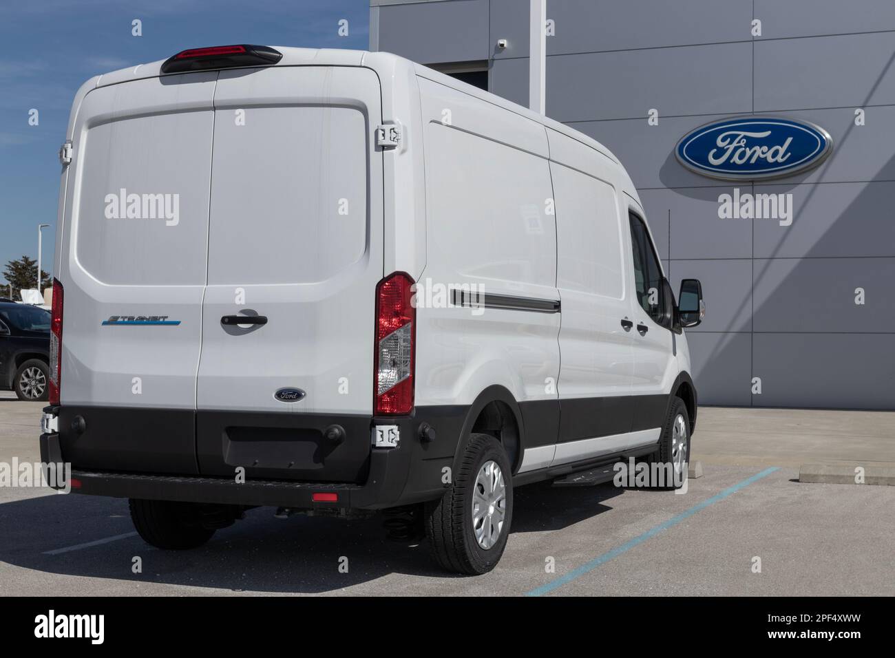 Indianapolis - Circa March 2023: Ford E-Transit Cargo Van display at a ...