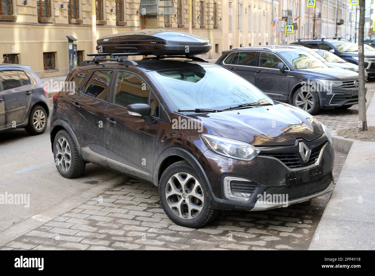 Russian Federation. Saint Petersburg. Cars in paid parking without ...