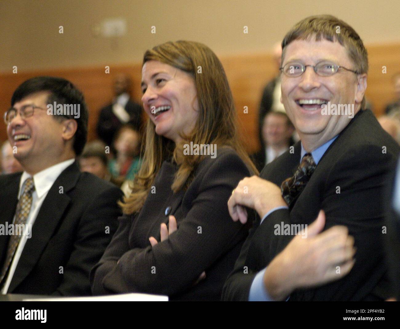Washington Gov. Gary Locke, left, Melinda Gates, wife of Bill Gates ...